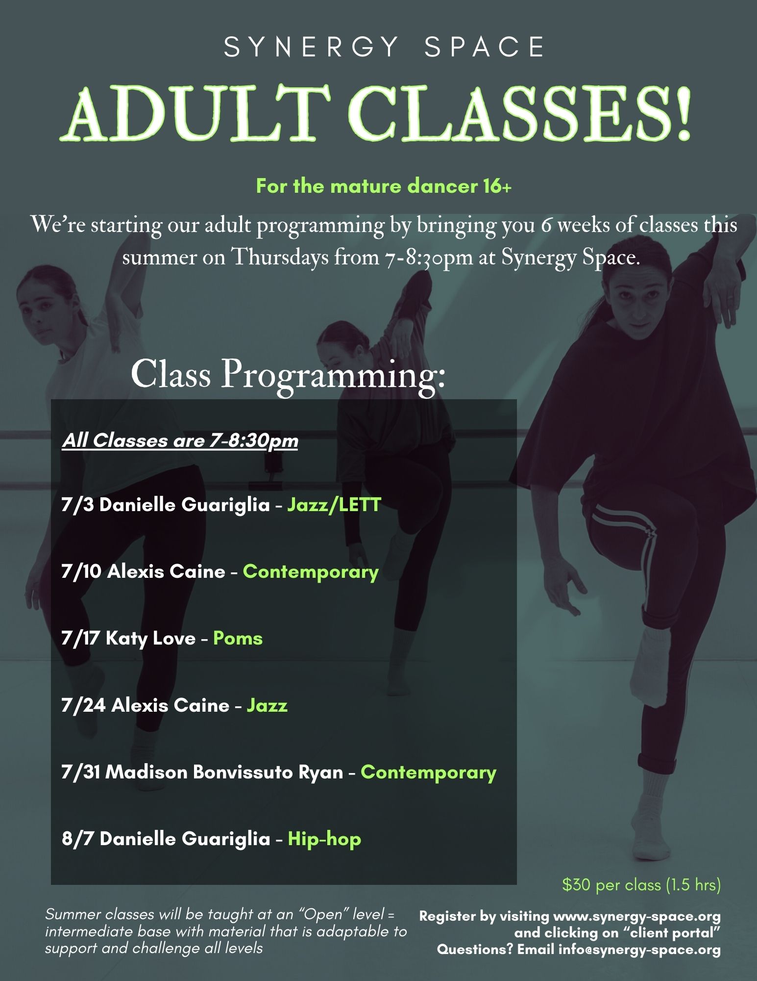 Adult Programming – Synergy Space